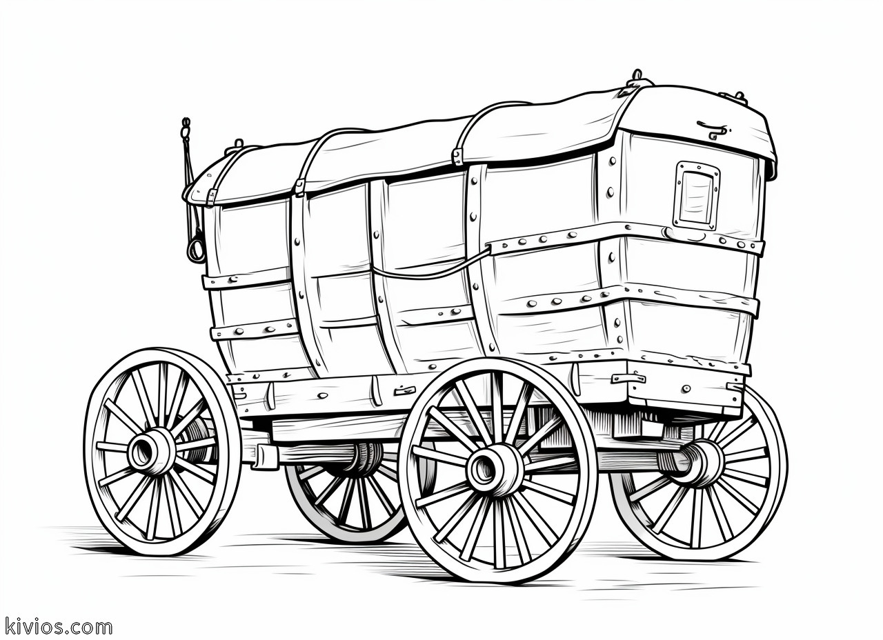 Covered Wagon Coloring Pages - Kivios
