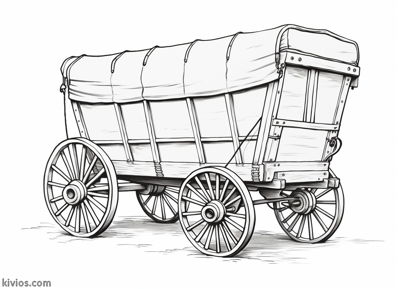 Covered Wagon Coloring Pages - Kivios