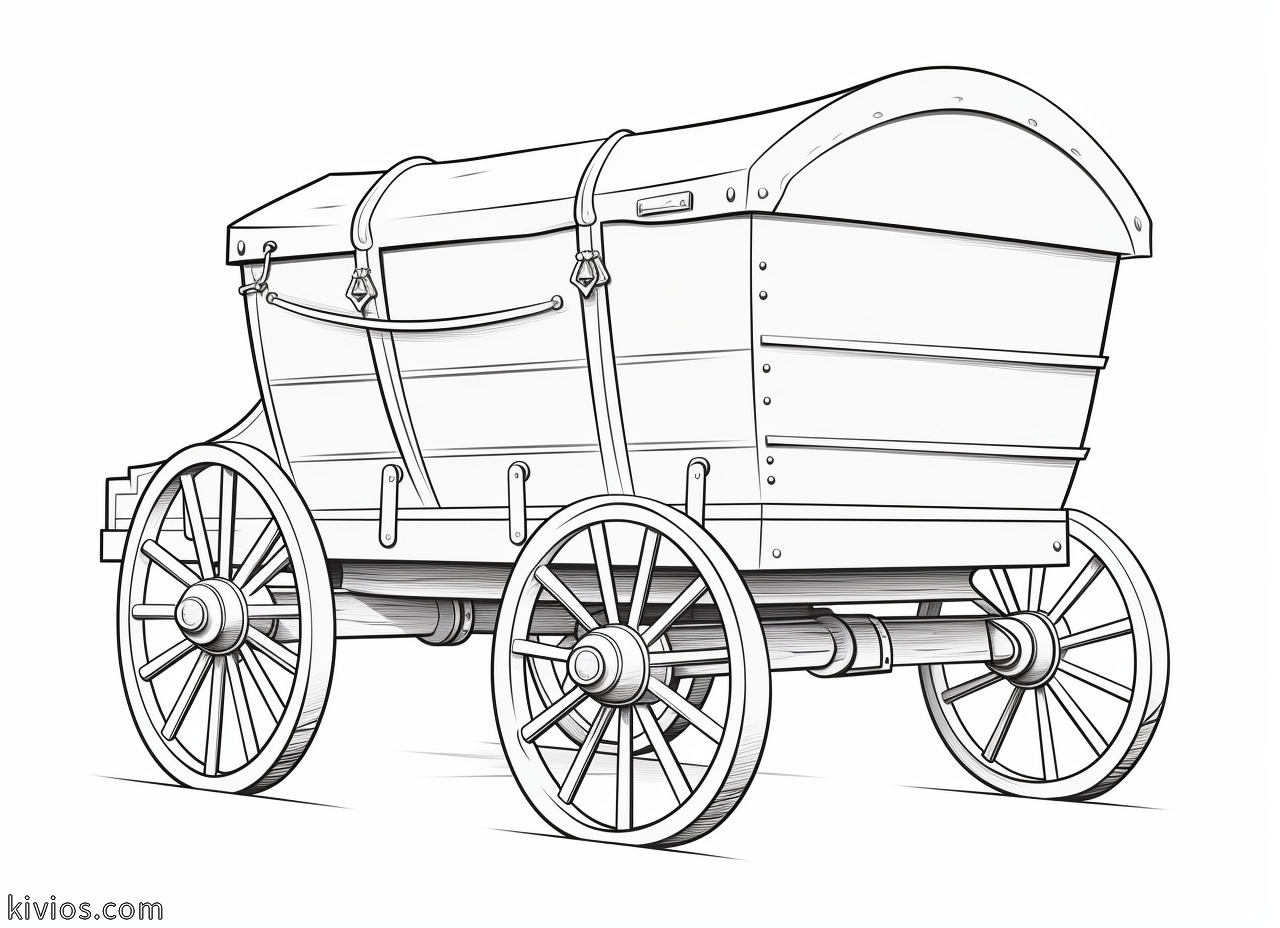 Covered Wagon Coloring Pages - Kivios