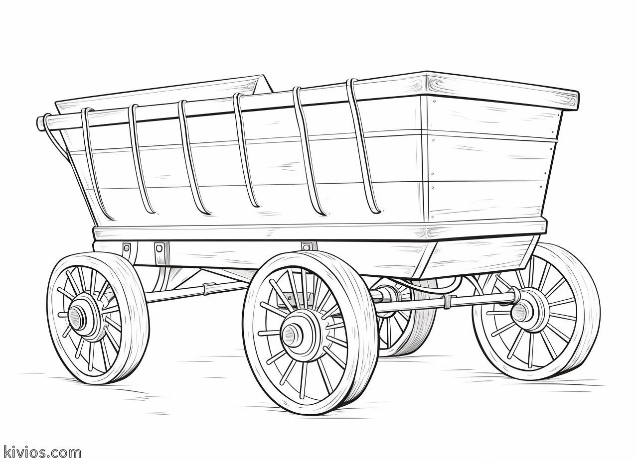 Covered Wagon Coloring Pages - Kivios