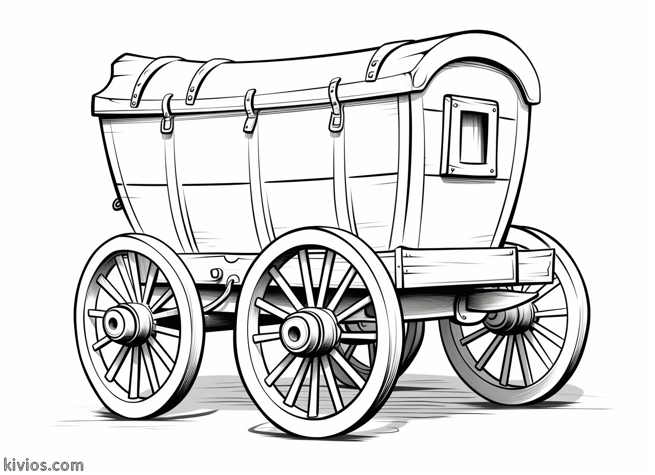 Covered Wagon Coloring Pages - Kivios