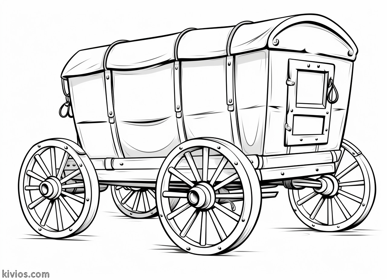 Covered Wagon Coloring Pages - Kivios