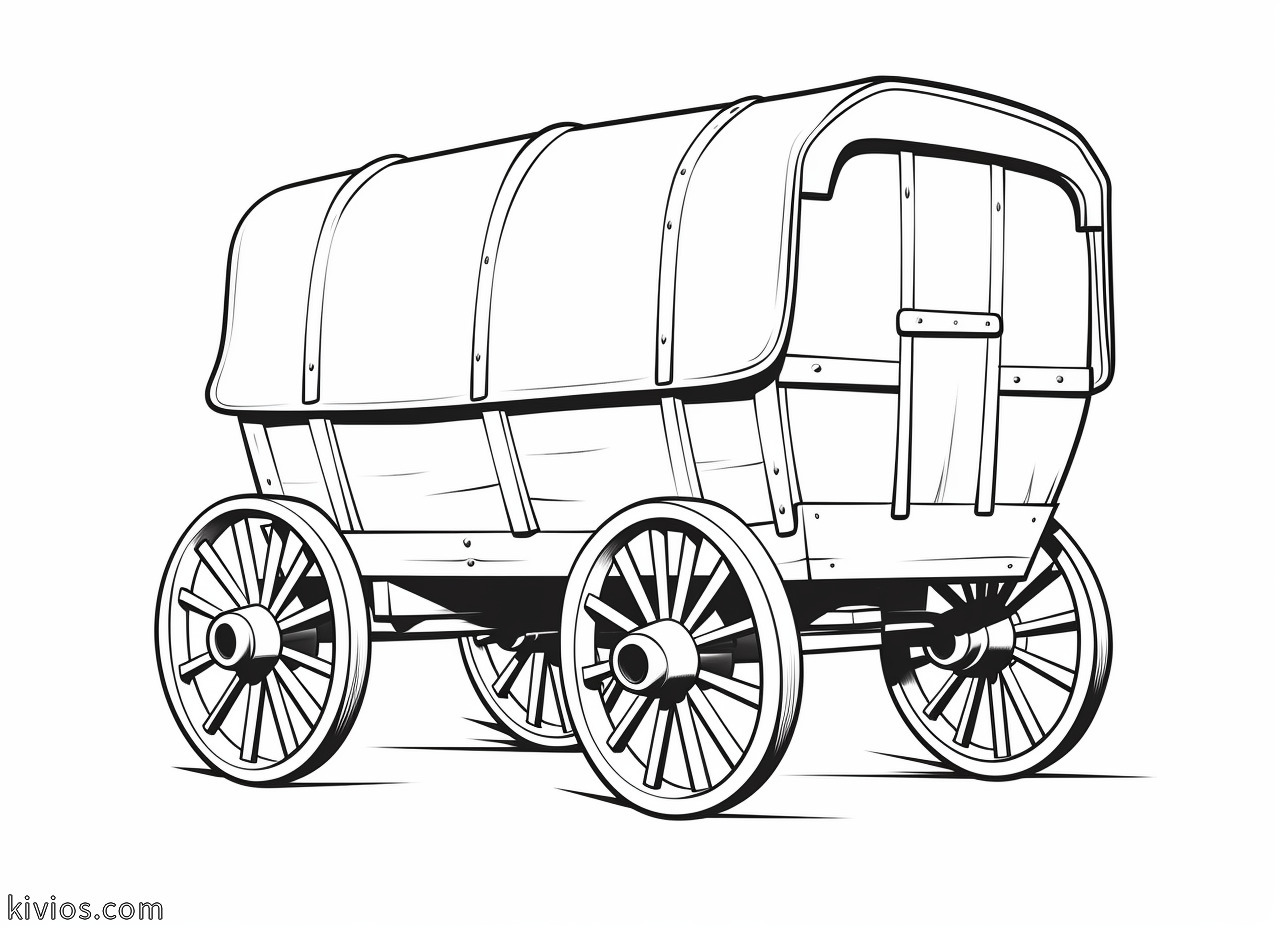Covered Wagons Coloring Pages - Kivios