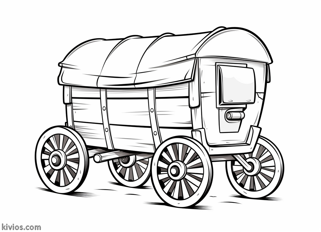 Covered Wagon Coloring Pages - Kivios