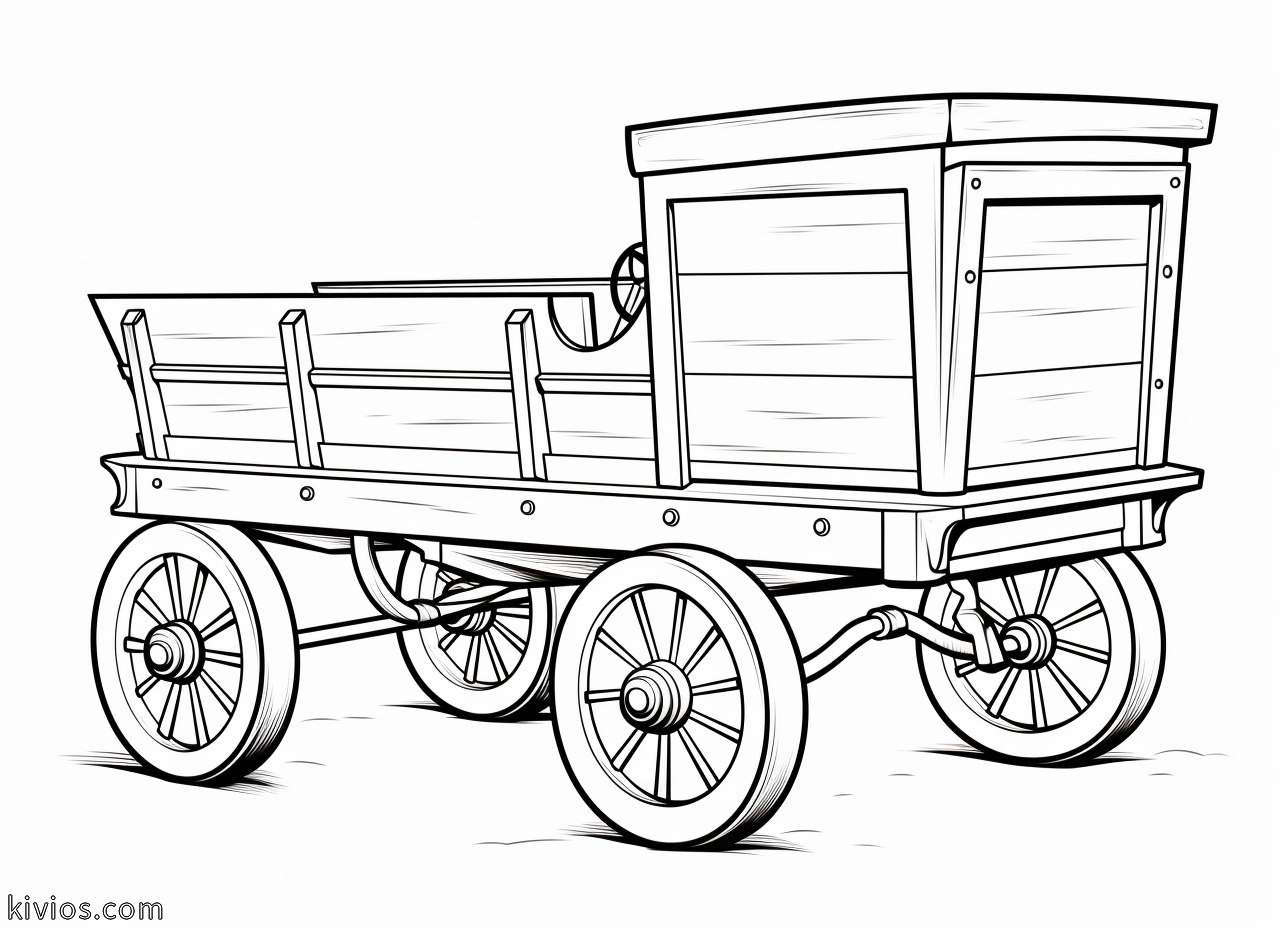 Covered Wagon Coloring Pages - Kivios