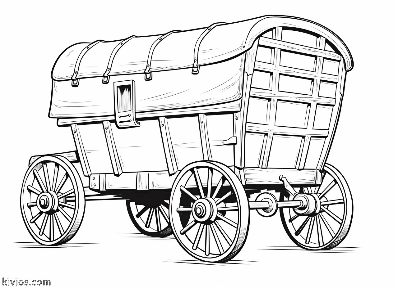 Covered Wagon Coloring Pages - Kivios