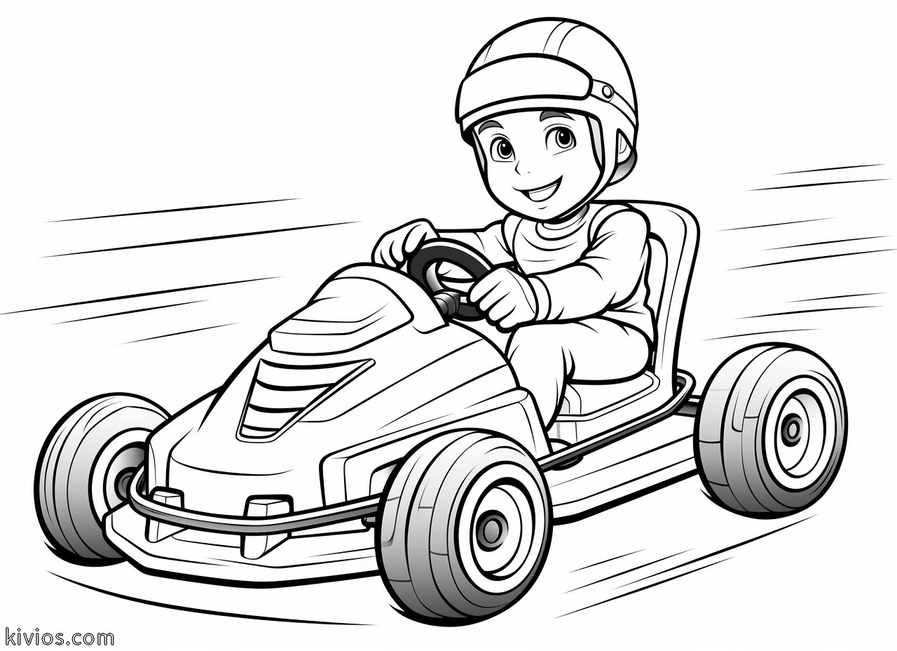 Go-Kart Coloring Pages - Kivios