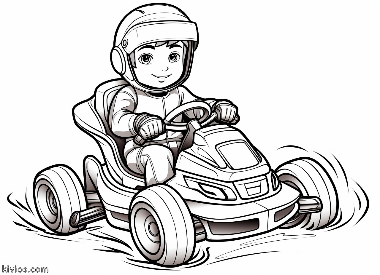 Go-Kart Coloring Pages - Kivios