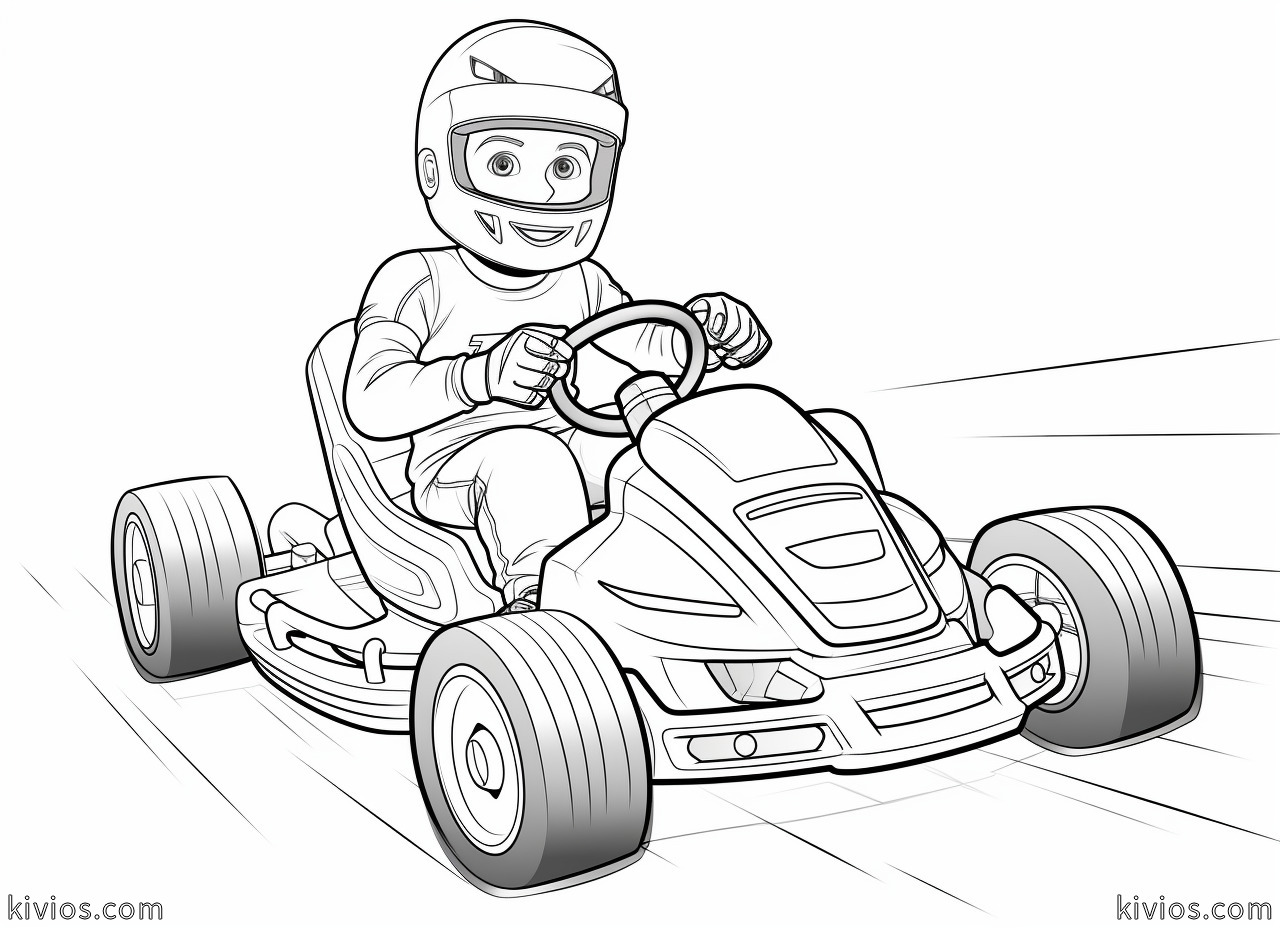 Go-Kart Coloring Pages - Kivios