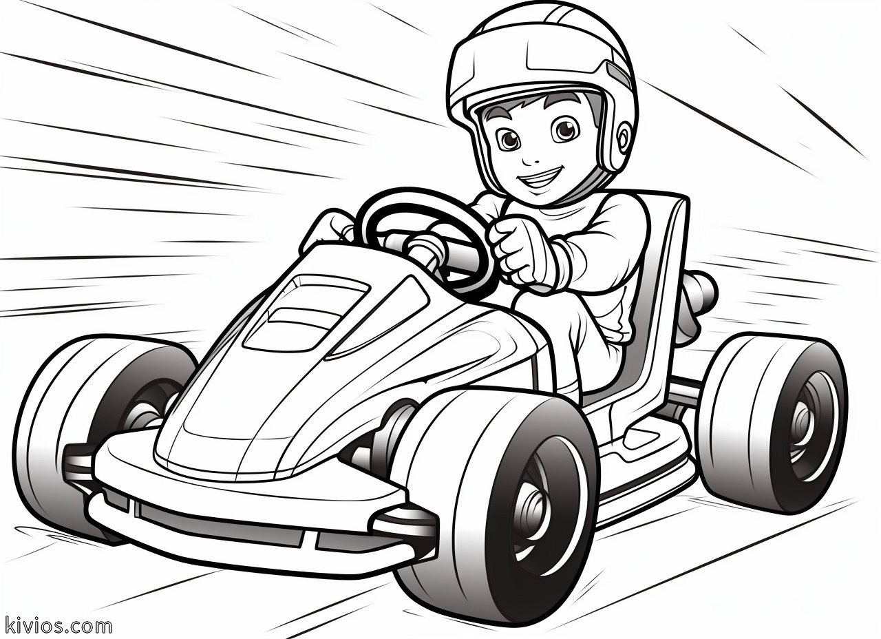 Go-Kart Coloring Pages - Kivios