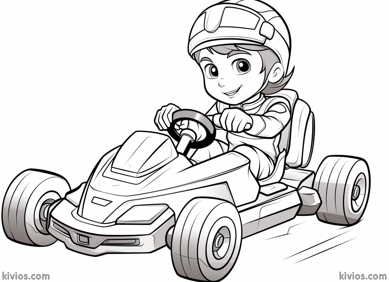 Go-Kart Coloring Pages - Kivios