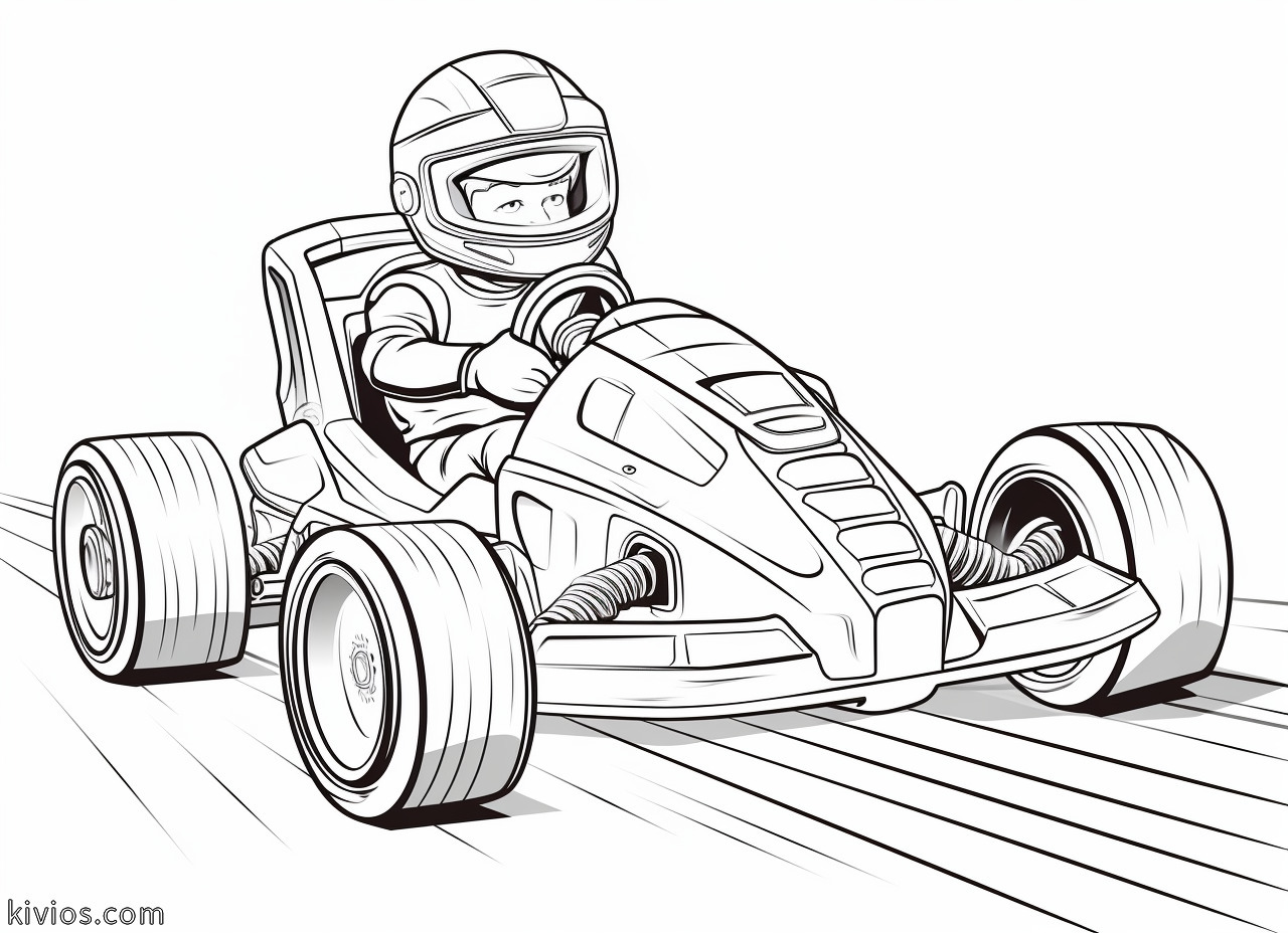 Go-Kart Coloring Pages - Kivios