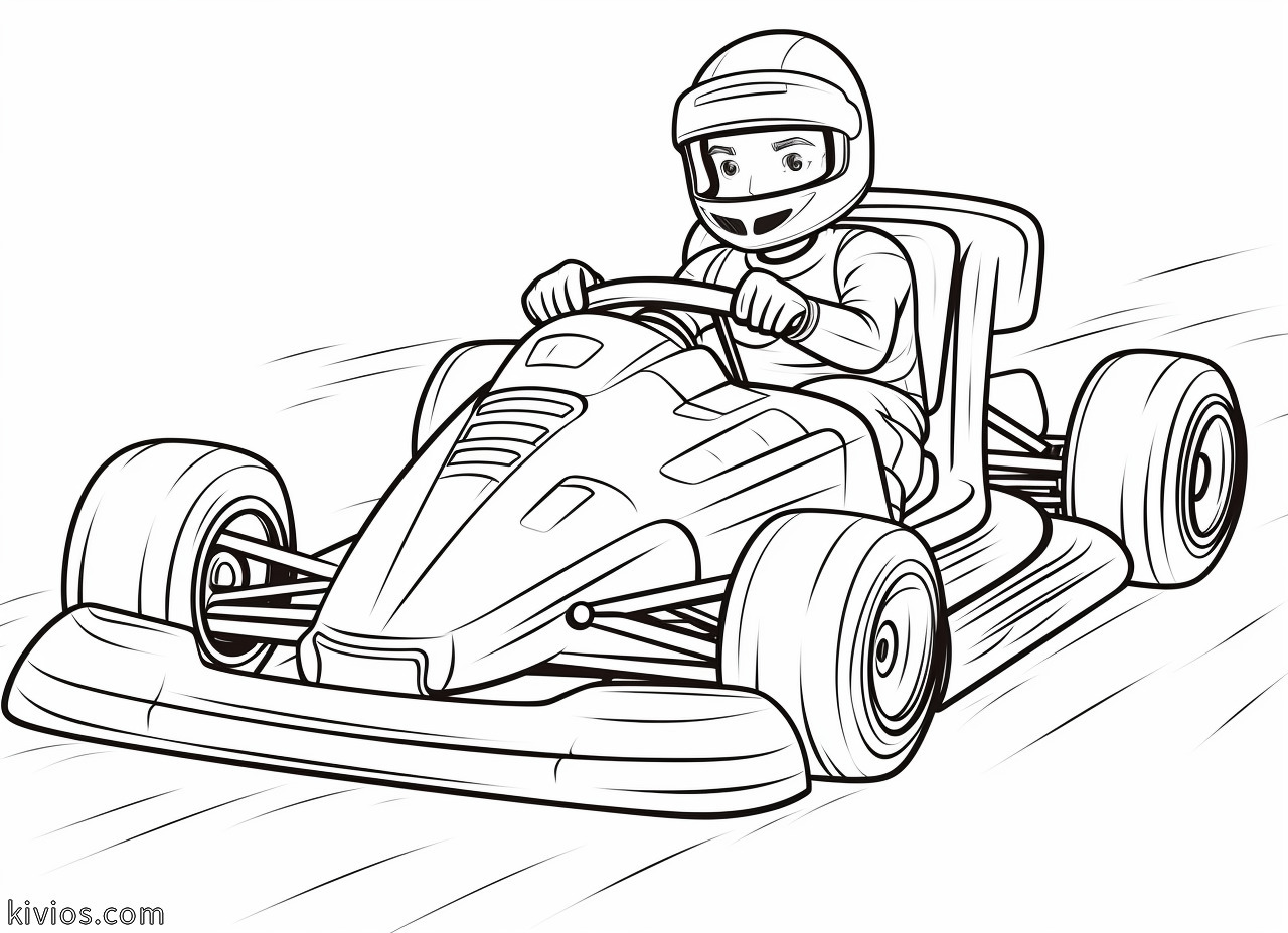 Go-Kart Coloring Pages - Kivios