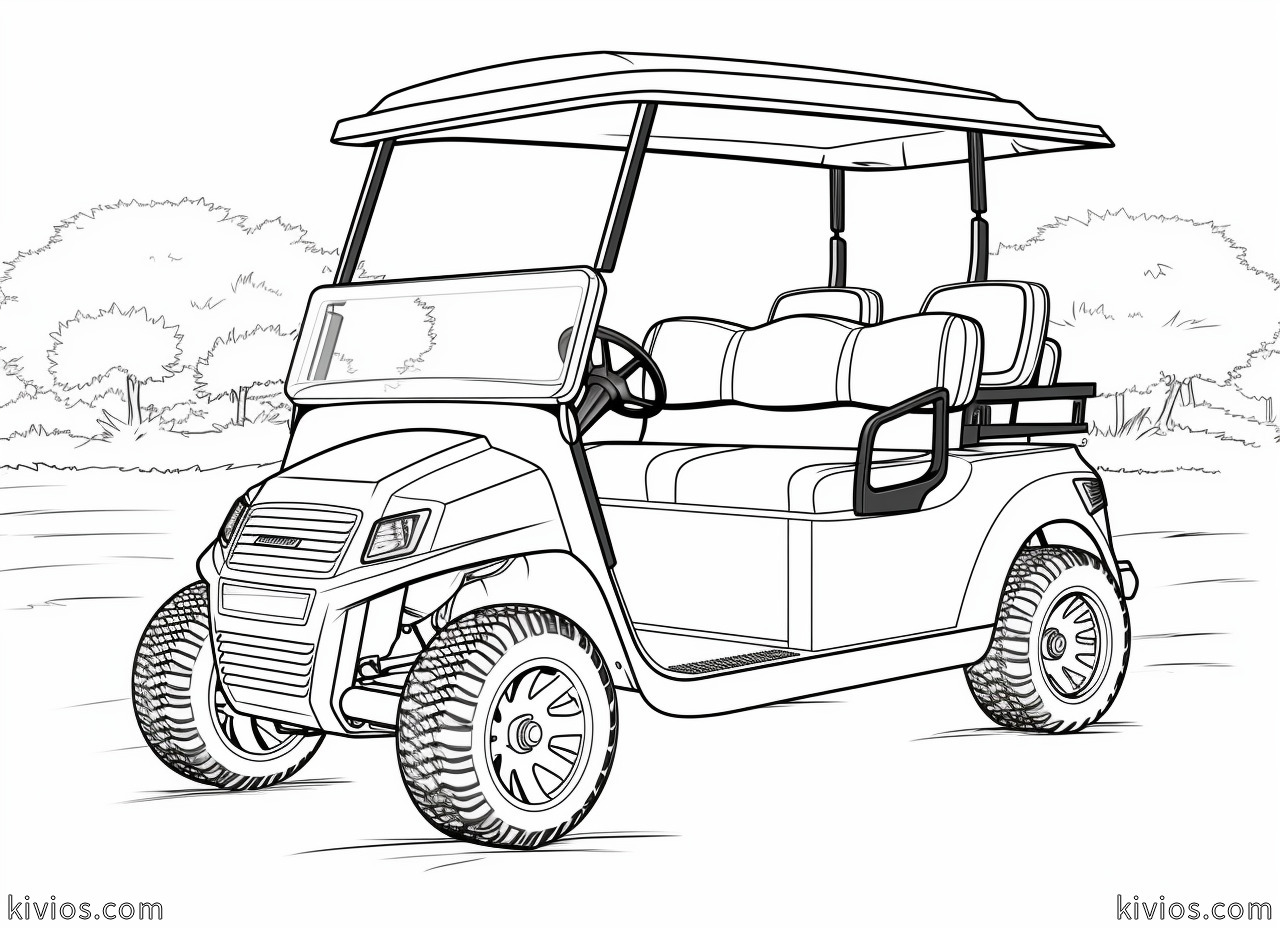 Golf Cart Coloring Pages - Kivios