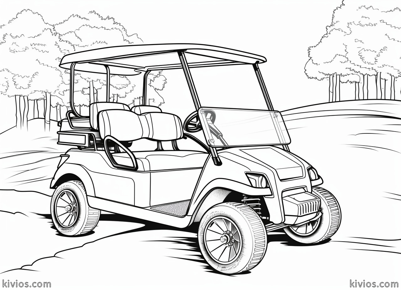 Golf Cart Coloring Pages - Kivios