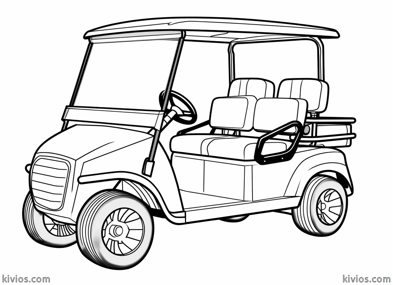 Golf Cart Coloring Pages - Kivios
