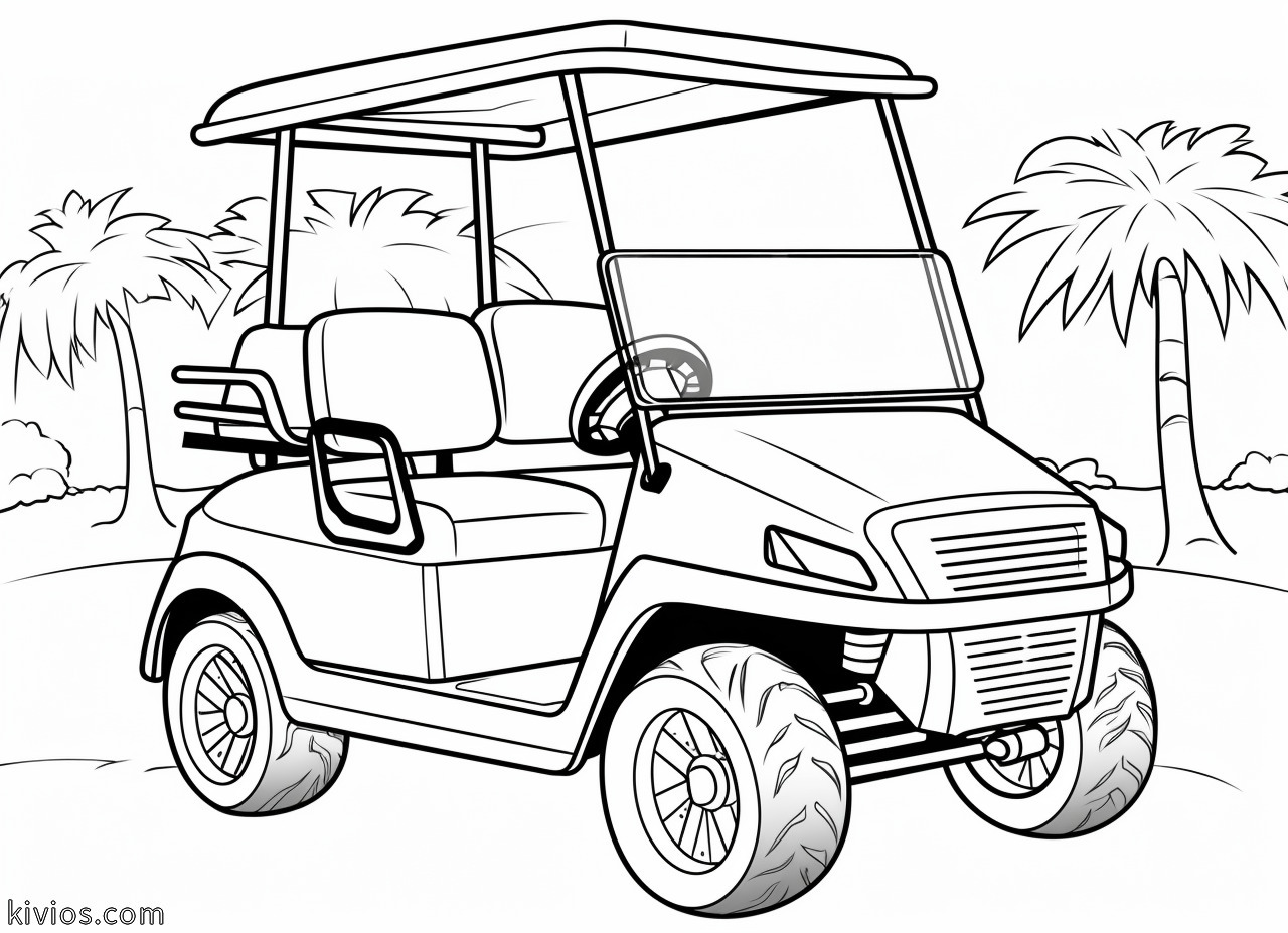 Golf Cart Coloring Pages - Kivios