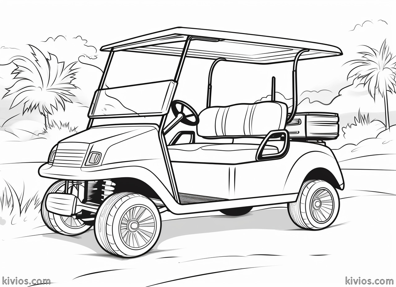 Golf Cart Coloring Pages - Kivios