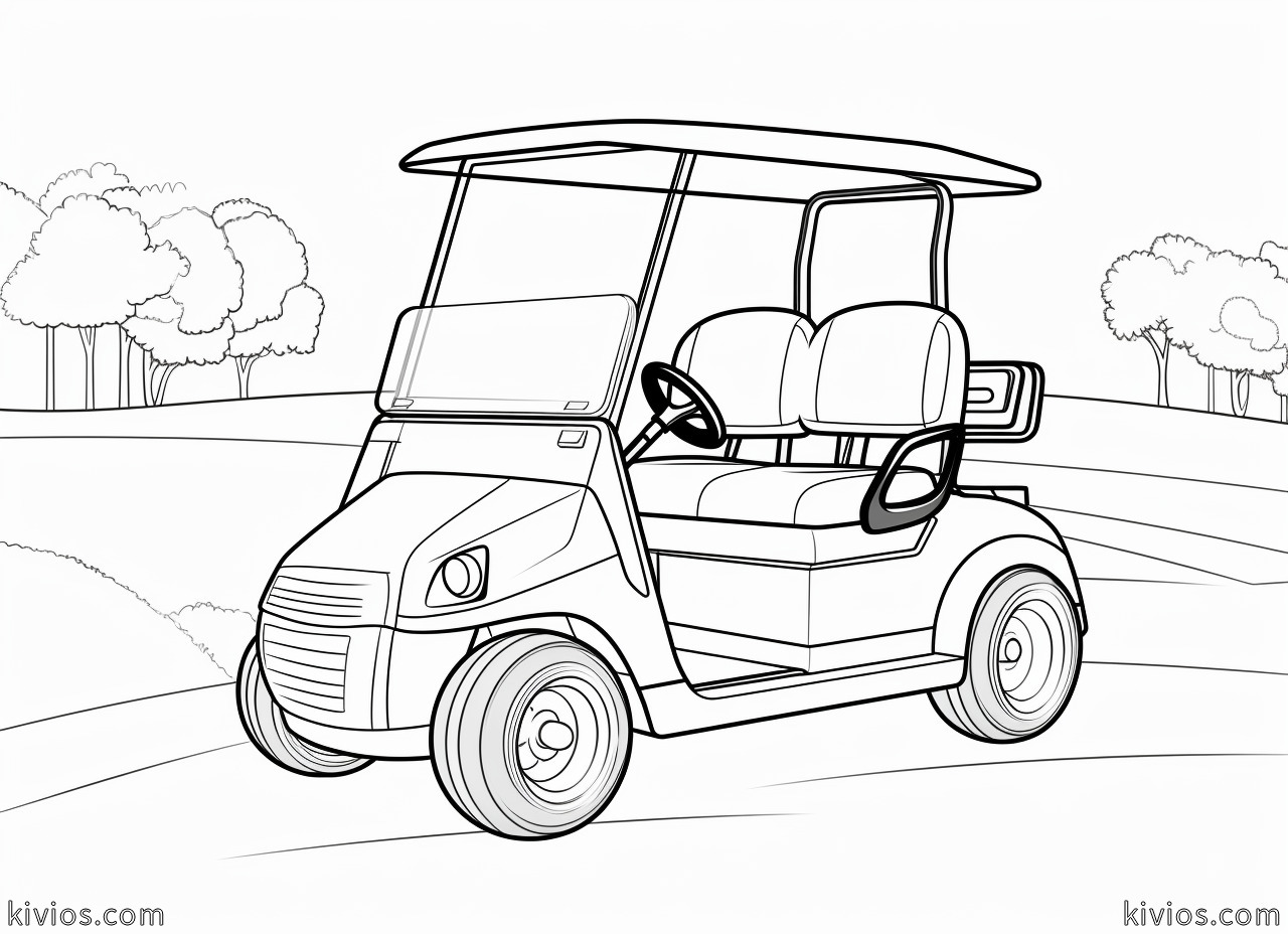 Golf Cart Coloring Pages - Kivios