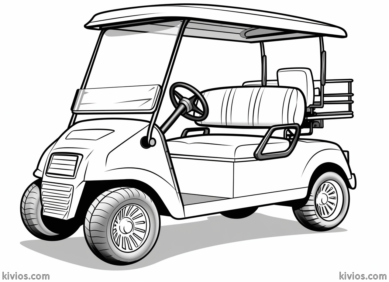 Golf Cart Coloring Pages - Kivios