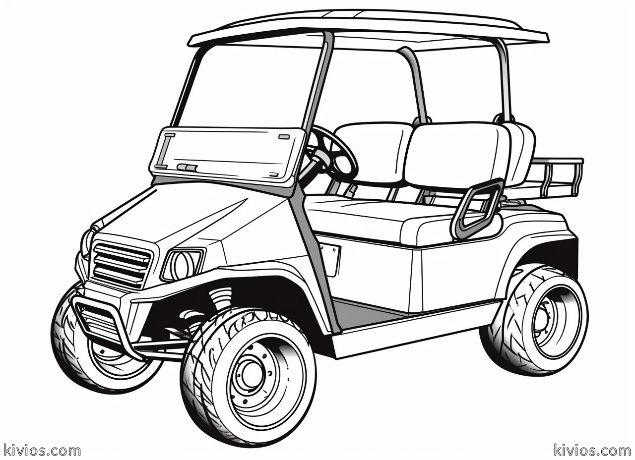 Golf Cart Coloring Pages - Kivios