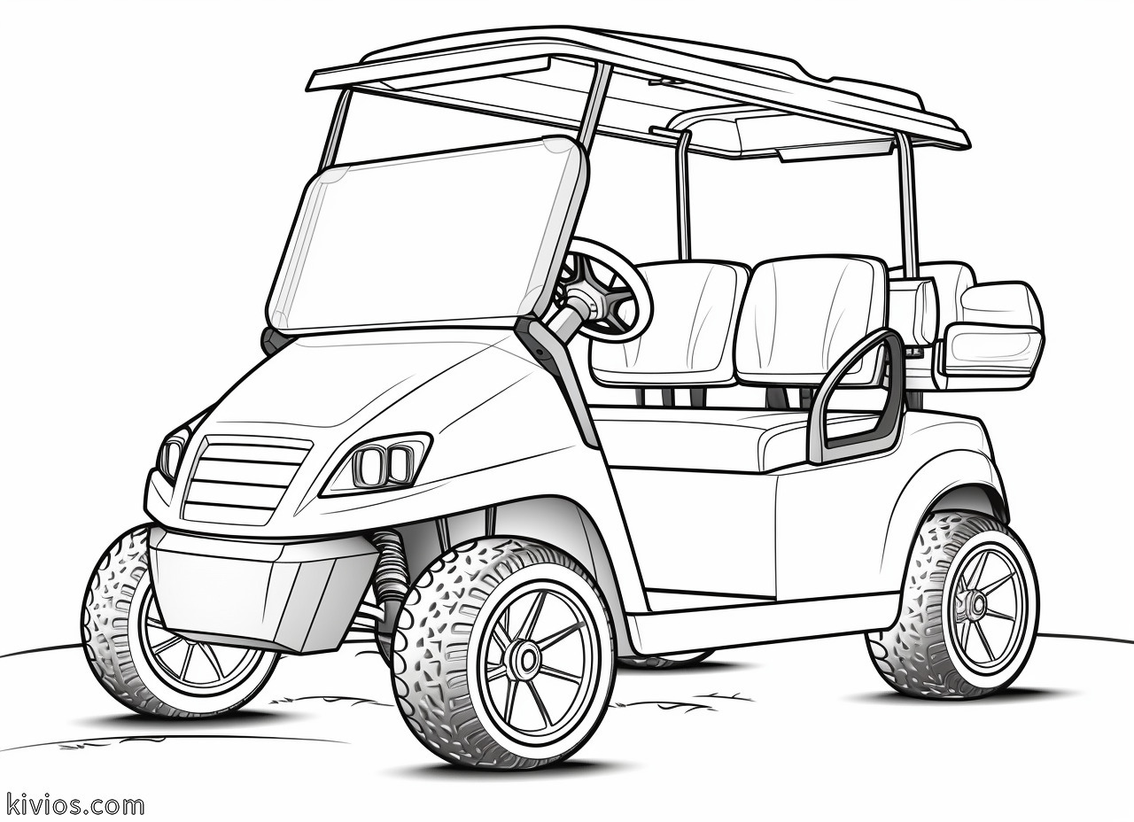 Golf Cart Coloring Pages - Kivios