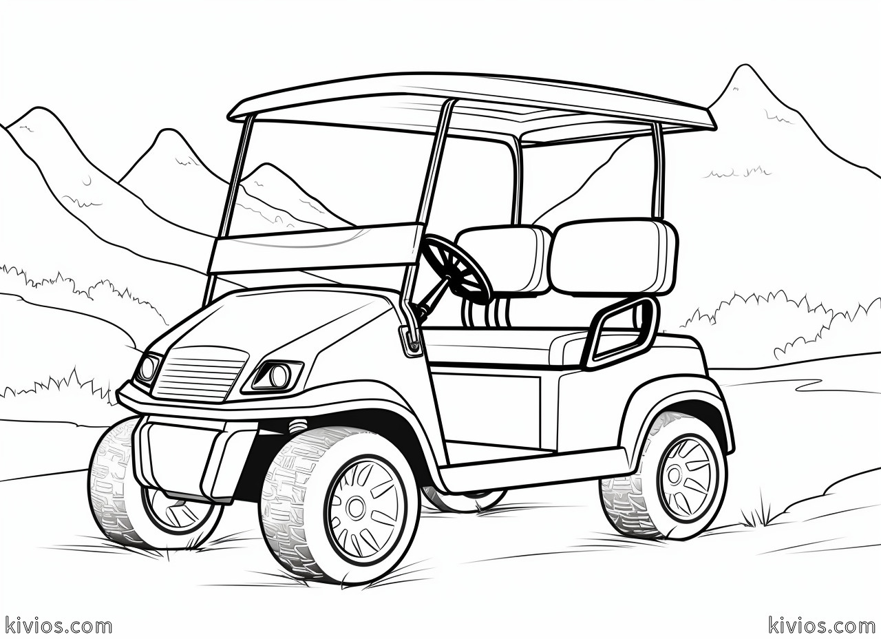 Golf Cart Coloring Pages - Kivios