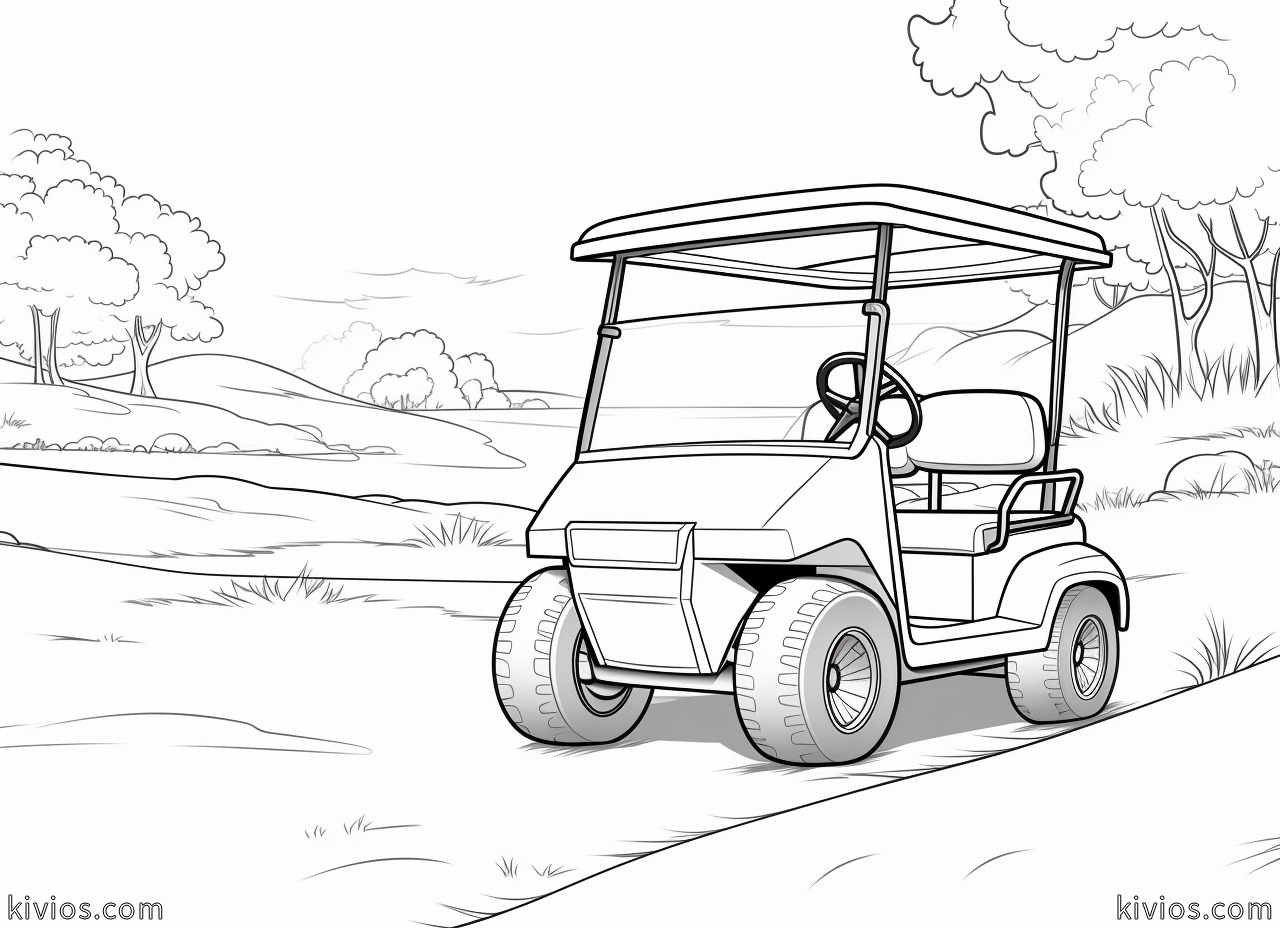 Golf Cart Coloring Pages - Kivios