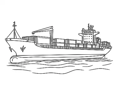 Cargo Ships Coloring Pages - Kivios