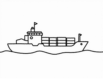 Cargo Ship Coloring Pages - Kivios