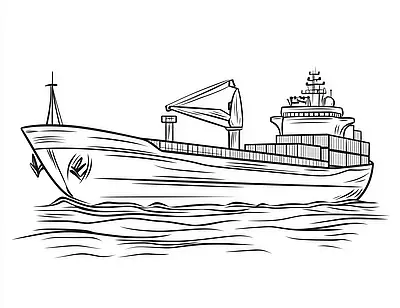 Cargo Ship Coloring Pages - Kivios