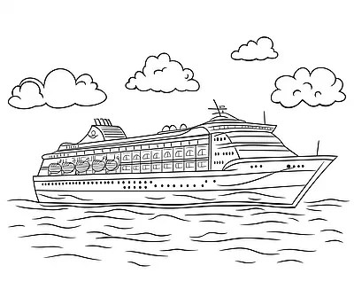Cruise Ship Coloring Pages - Kivios