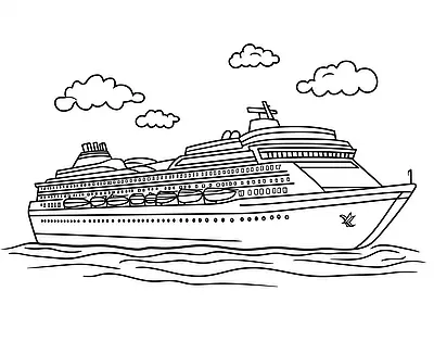 Cruise Ship Coloring Pages - Kivios
