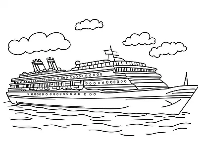 Cruise Ships Coloring Pages - Kivios