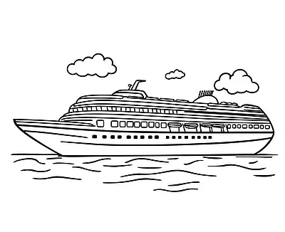 Cruise Ship Coloring Pages - Kivios