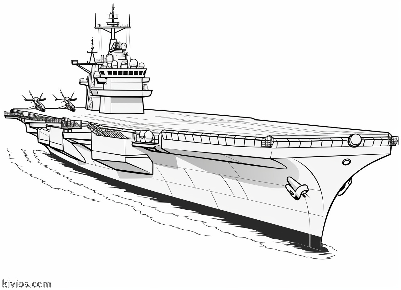 Military Ship Coloring Pages - Kivios