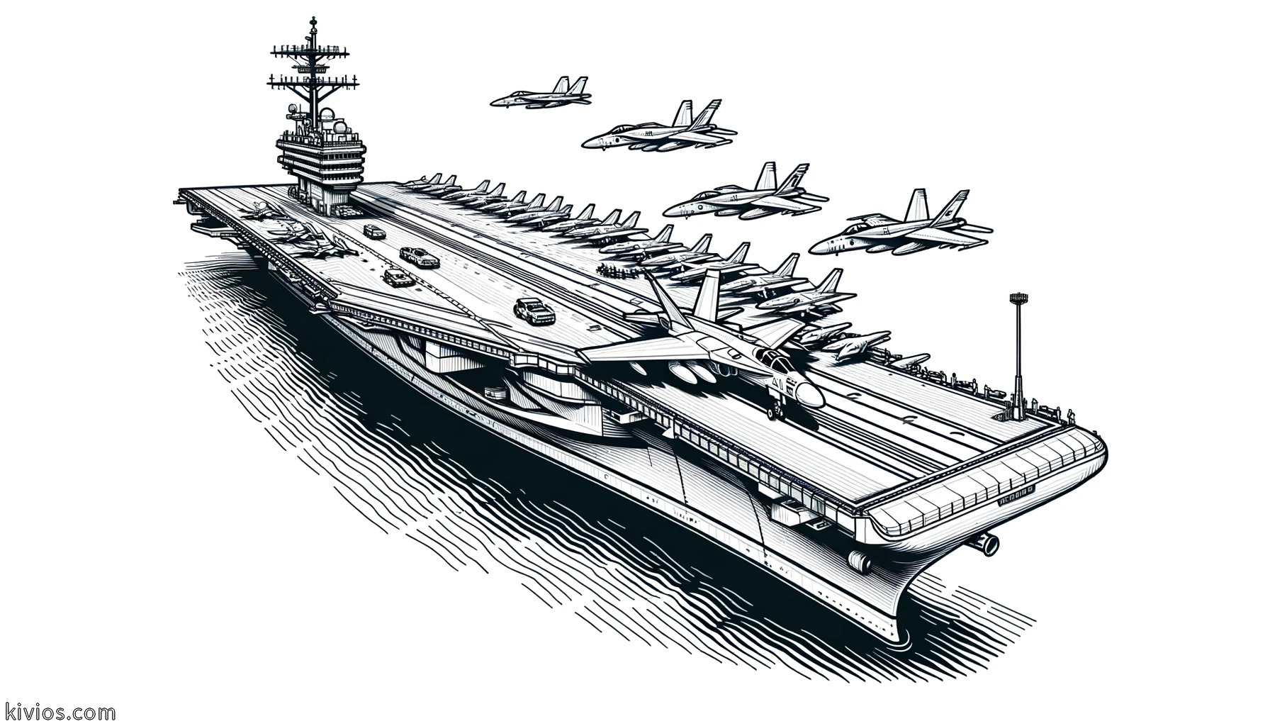 Military Ships Coloring Pages - Kivios