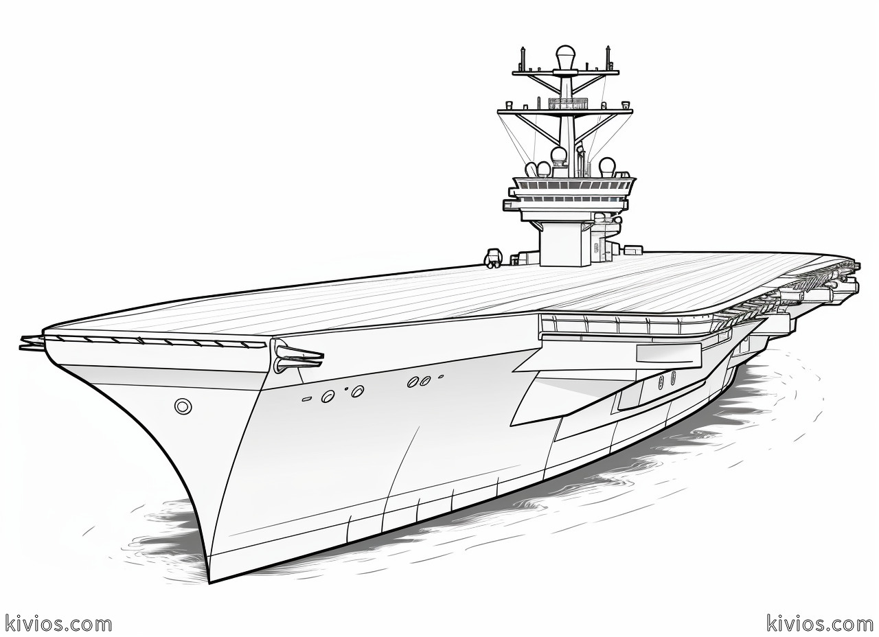 Military Ship Coloring Pages - Kivios