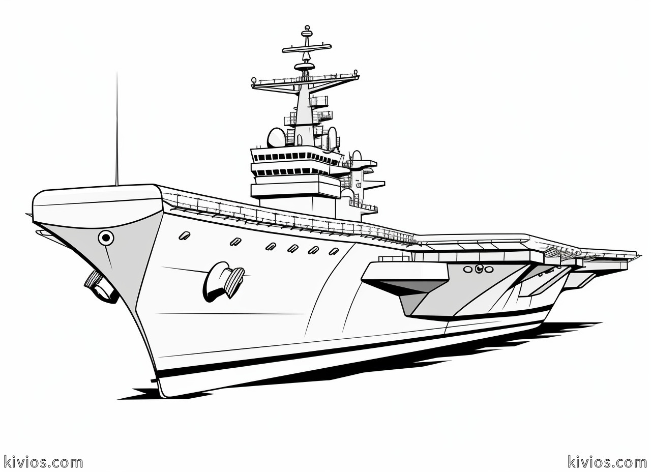 Military Ship Coloring Pages - Kivios