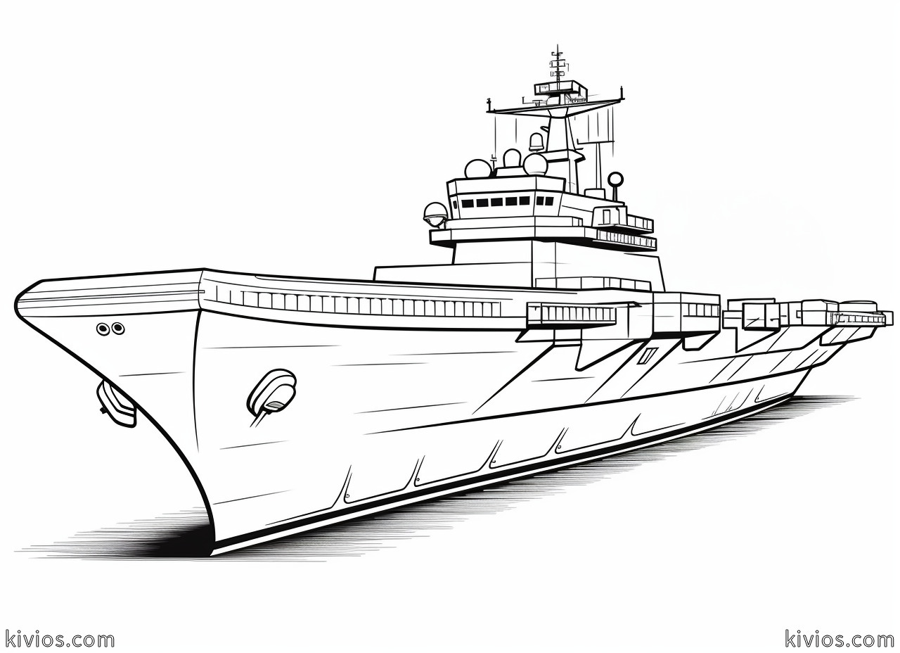 Military Ship Coloring Pages - Kivios