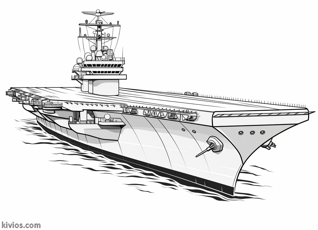 Military Ship Coloring Pages - Kivios
