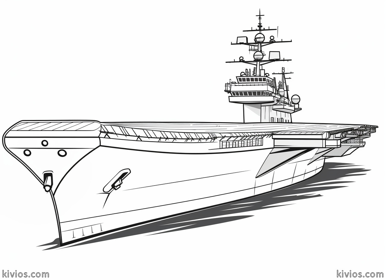 Military Ship Coloring Pages - Kivios