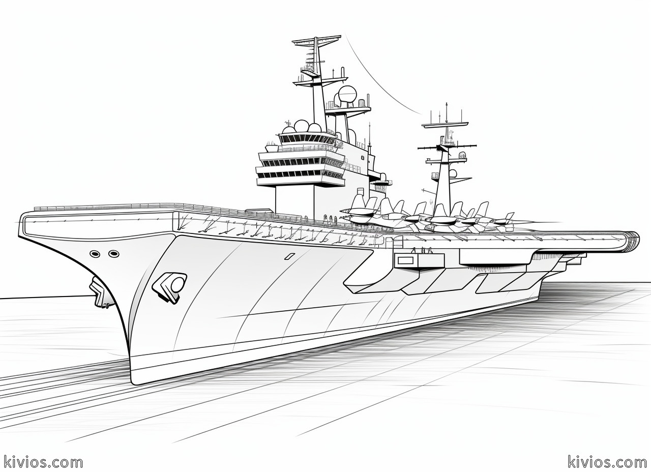 Military Ship Coloring Pages - Kivios