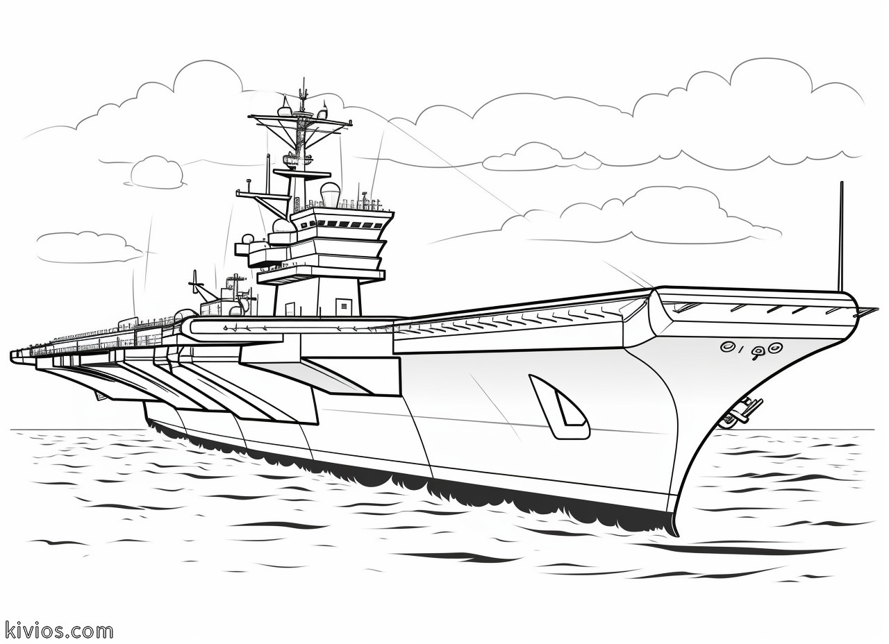 Military Ship Coloring Pages - Kivios