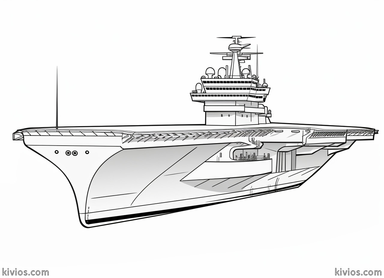 Military Ships Coloring Pages - Kivios