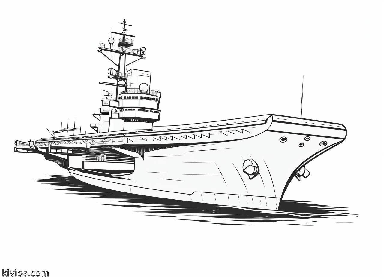 Military Ship Coloring Pages - Kivios