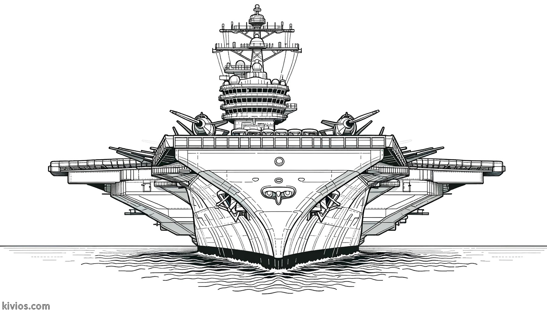 Military Ship Coloring Pages - Kivios