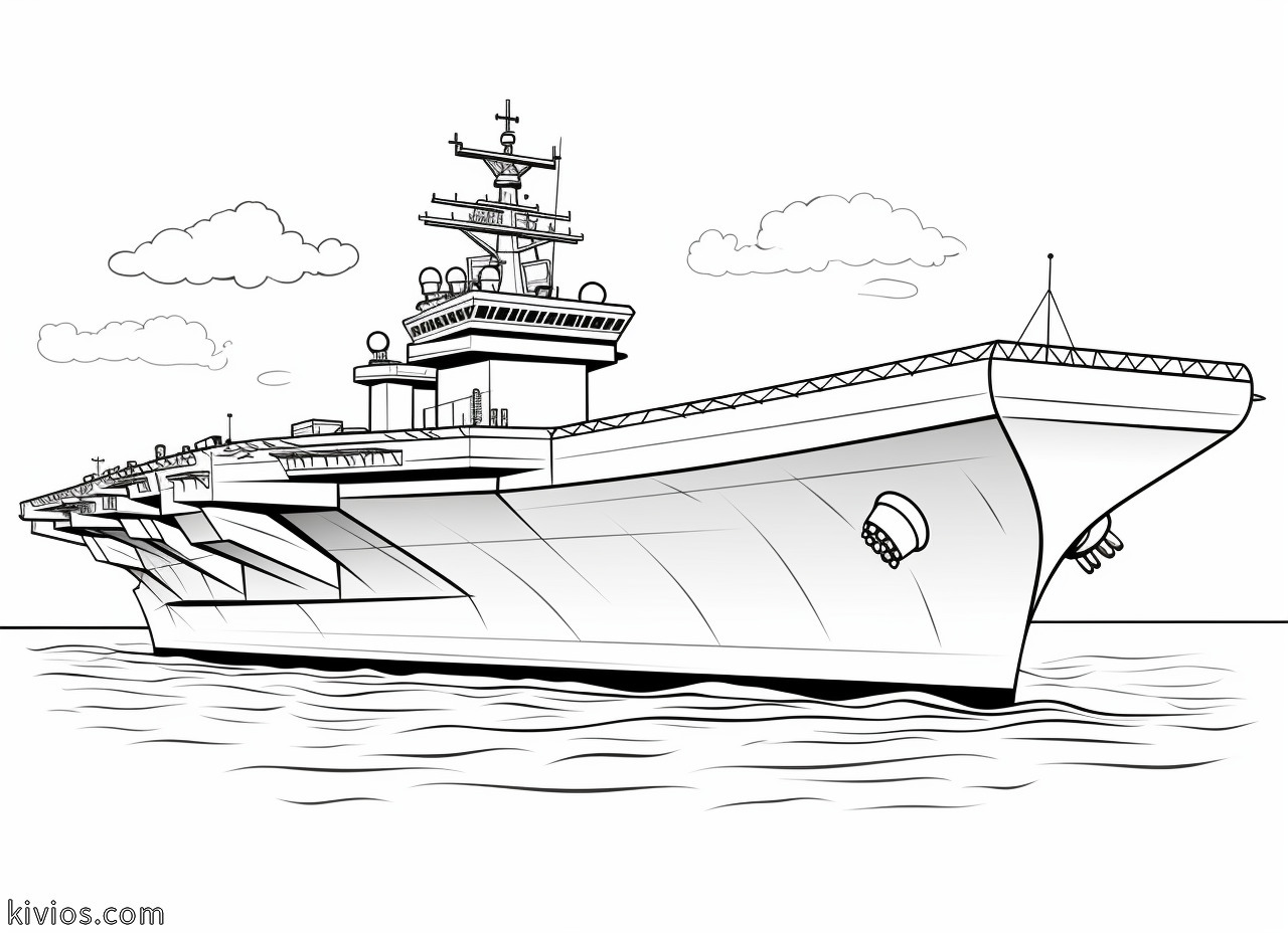 Military Ship Coloring Pages - Kivios