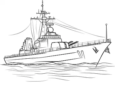 Military Ship Coloring Pages - Kivios