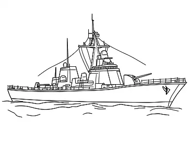 Military Ship Coloring Pages - Kivios